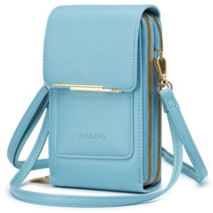 roulens small crossbody cell phone purse for women, touch screen bag shoulder handbag wallet with credit card slots