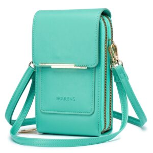 roulens small crossbody cell phone purse for women, touch screen bag shoulder handbag wallet with credit card slots