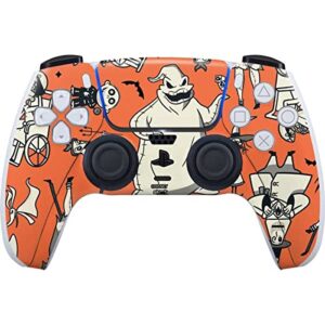 skinit decal gaming skin compatible with ps5 controller - officially licensed disney the nightmare before christmas character pattern print design