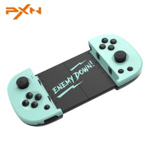 mobile game controller, pxn p30pro retractable low latency fps game gamepad, micro usb plug and play e-sports gamepad for 4-6.67inch (stretch: 6.5) android/apple/samsung smartphones - cyan