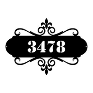 personalized metal sign custom house address numbers plaque for housewarming monogram signs for apartment home outdoor street outdoor wall decor black (12")