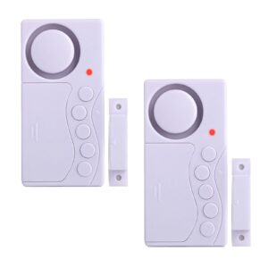 freezer door alarm when left open,fridge door alarm with delay upgrade 3/15/30/60 seconds security, adjustable delay wireless fridge alarm door open chime refrigerator wireless alert(2 set)