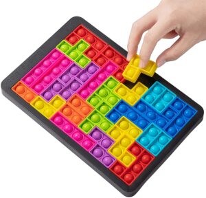 hapencen puzzle game pop it fidget jigsaw toys,push bubble silicone sensory fidget toys parent-child toys, block to anxiety & relief stress for kids adults or autism special needs