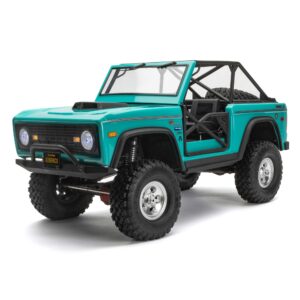 axial rc truck 1/10 scx10 iii early ford bronco 4wd rtr (battery and charger not included), turquoise blue, axi03014t1