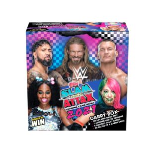 topps wwe slam attax 2021 edition (carry box) i wwe cards | includes game mat