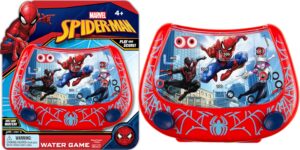 marvel classic handheld water game (1 unit spiderman) superhero spiderman style. water ring arcade toy just add water. stress relief fidget toy for kids and adults. game toy. b-6901-1