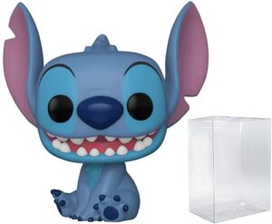 funko disney: lilo & stitch - smiling seated stitch pop! vinyl figure (bundled with compatible pop box protector case)