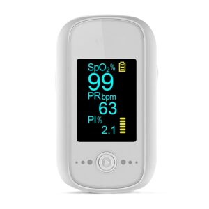 oxygen meter finger pulse oximeter, smilecare pulse oximeter fingertip blood oxygen saturation with pulse monitor included batteries, accurate fast spo2 reading for adult