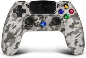 stoga wireless controller for ps4, controller for ps 4 with touch panel gamepad, turbo and audio jack, joystick controller for ps4, gaming controller remote for ps3/ps4,gray camouflage