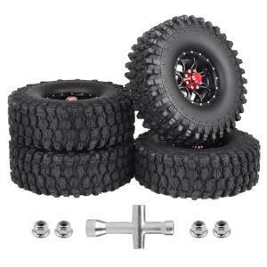 crazyhobby aluminum 1.9 beadlock wheels and tires w/foam for trx4 axial scx10 ii iii rr10 wraith redcat gen 8 scout ii rc4wd 1/10 scale rc crawler rocks mud tyres rims