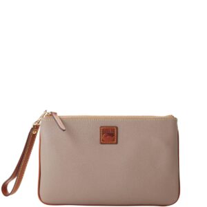 dooney & bourke handbag, pebble grain large wristlet - brown