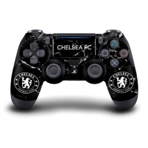 head case designs officially licensed chelsea football club black marble mixed logo matte vinyl sticker gaming skin case cover compatible with sony playstation 4 ps4 dualshock 4 controller