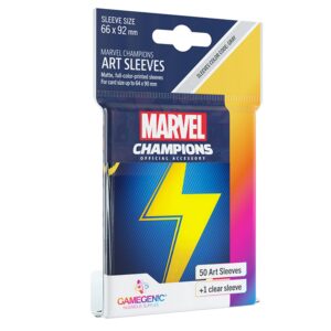 gamegenic marvel champions the card game official ms. marvel art sleeves - pack of 50 art sleeves and 1 clear sleeve, card game holder, use with tcg and lcg games, made by fantasy flight games