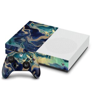 head case designs officially licensed monika strigel indigo art mix matte vinyl sticker gaming skin case cover compatible with xbox one s console and controller bundle