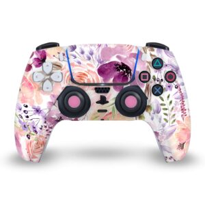 head case designs officially licensed anis illustration floral chaos art mix vinyl faceplate sticker gaming skin case cover compatible with sony playstation 5 ps5 dualsense controller