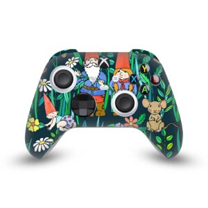 head case designs officially licensed micklyn le feuvre gnome family love art mix vinyl sticker gaming skin case cover compatible with xbox series x / s controller