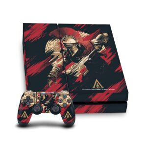 head case designs officially licensed assassin's creed alexios odyssey artwork vinyl sticker gaming skin case cover compatible with sony playstation 4 ps4 console and dualshock 4 controller bundle