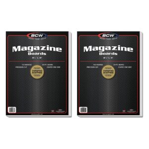 bcw magazine backing boards (8.5 x 11 inches) - 2 pack (200 total) | 24-point solid bleached sulfate with calcium carbonate coating | protective sheets for collectible magazine protection