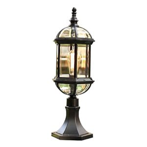 aclblk european luxury ip54 outdoor waterproof glass column lamp e27 garden aluminum metal alloy retro lantern home outdoor table lamp villa hotel courtyard aisle landscape street light