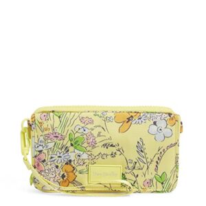 vera bradley women's recycled lighten up reactive compact crossbody purse with rfid protection, sunlit garden, one size