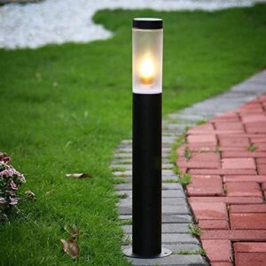 aclblk european e27 column light stainless steel landscape courtyard fixture exterior rainproof lawn column lamp lantern decorative villa garden entrance high pole lamp simple home community street li