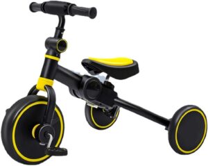 nubao stroller wagon kids bicycle - three wheeled scooter,children's tricycle with foldable grip and adjustable seat,yellow over 1 year old girl gifts (color : yellow)