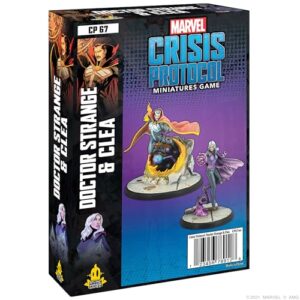 marvel: crisis protocol doctor strange & clea character pack - sorcerer supreme and devoted disciple unite! tabletop superhero game, ages 14+, 2 players, 90 minute playtime, made by atomic mass games