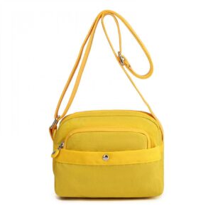 yyw women crossbody bag nylon shoulder bag multi pockets messenger bag lady casual purse handbag (yellow)