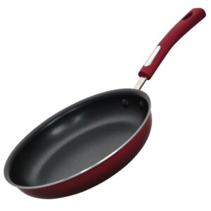 hamilton beach fry pan 10in nonstick coating, frying pans nonstick for stove top with soft touch bakelite handle, durable scratch resistant & safe nonstick cookware