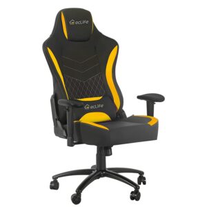 gaming chair racing massage computer chair - cushioned comfort high back pu leather usb vibrator ergonomic recliner home office video game for kids for gift (yellow, d06-m)