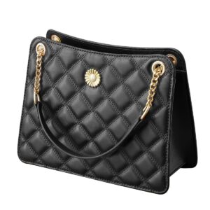 laorentou cow leather small crossbody bags for women quilted handbag purse with chain strap shoulder purse clearance