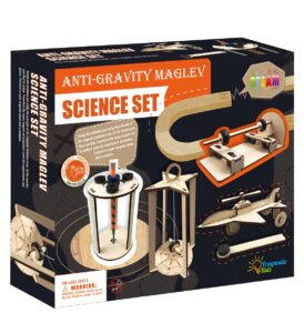 4in1 anti-gravity maglev educational science set for kids. perform fun experiments and games by transforming magnets to form a plane, a functional compass, a floating arrow, or a standing pen