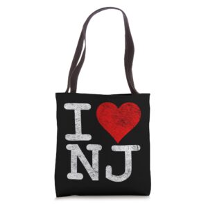 i love new jersey i heart nj tote bag