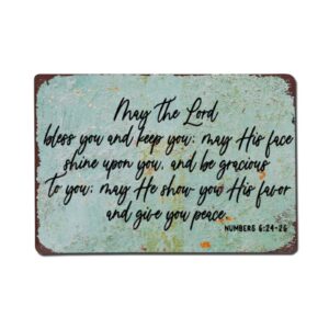 luckluccy may the lord bless you and keep you metal sign,retro rustic quote saying words bar men cave garden wall art,festival party farmhouse aluminum sign,home decor,20*30cm(0mds7y91b0xs)