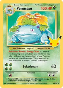 pokémon celebrations venusaur, 25th anniversary holo rare reprint from 1995 + surprise card!