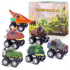 dinosaur toys for 3-6 year old boys, pull back dinosaur cars for kids 6 pack set pull back dinosaur toys for age 3-7 boys toy cars dinosaurs christmas birthday gifts for boys age 3-6 stock filler