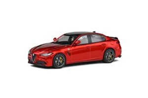 solido s4313102 alfa romeo giulia quadrifogli none collectible miniature car, red, 1/43ème