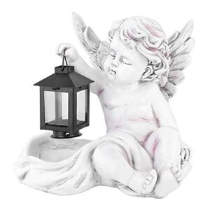 ruiqas candles holder outdoor resin landscape lamp home garden lawn lamp fairy angel light decoration sculpture craft