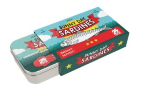 sunny day sardines, bite sized travel card game for 2 to 4 players, comes in a mint tin - 25th century games