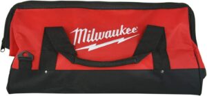 milwaukee electric tool corporation milwaukee bag 22-inch heavy duty canvas drill, tool bag/case, 18v/12/14/18 volt (bare bag), red