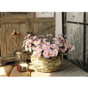 pink artificial daisy flowers fake gerbera daisy silk bouquets 2 bundles pastoral style for home garden window wedding indoor outside porch window box decoration fake flowers