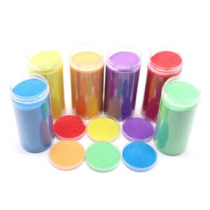 colorful sand art sand, 7.5 pounds of colored sand, 6 jars (1.25 lb. each) non-toxic arts and crafts sand for children’s projects, wedding unity ceremony, baby showers, sand art bottles, diy drawing