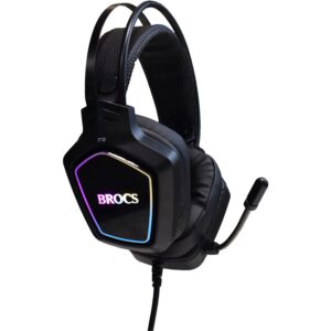 brocs - alien h656 gaming, headphone with microphone, rgb - gaming headset, usb headphone for computer, pc, laptop, xbox, ps4 with rgb lights