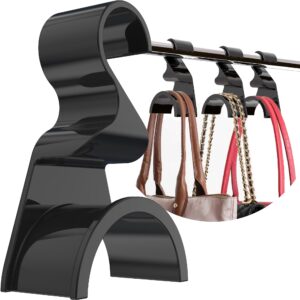 wiosi premium black purse hanger closet set of 3 - durable acrylic organizers and storage bag hanger for luxury closet - purse hanger holder for handbags, premium backpack purse hooks