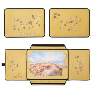 jomtien 1500 pieces puzzle board, portable puzzle board, jigsaw puzzle table board,puzzle mat with sorting tray, non-slip surface,puzzle accessories puzzle storage