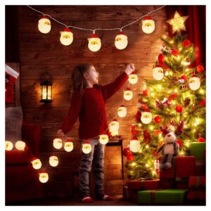 apeso christmas lights, snowman string lights 10 ft 20 led battery operated fairy lights, diy lights decorations for home, garden, patio festival party, indoor and outdoor use (santa claus)