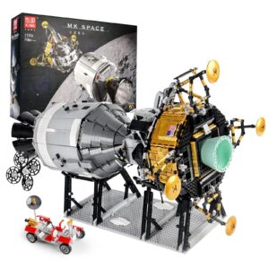 mould king 21006 building toys for apollo 11 lunar lander, spacecraft build and display model collectible building set for adults, space science building kit for kids gifts, 7018+pcs