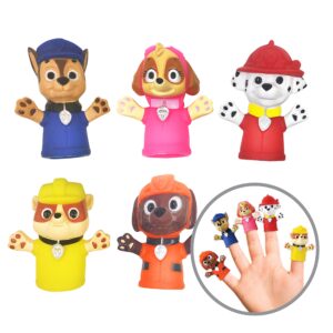 ginsey nickelodeon paw patrol bath finger puppets, 5 pc - party favors, educational, bath toys, floating pool toys, beach toys, finger toys, story time, playtime