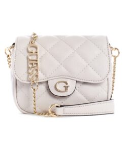 guess womens gillian mini crossbody flap, stone, one size us