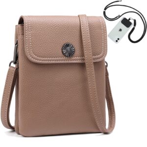 kinouchi small crossbody cell phone purse for women - pu leather shoulder handbag wallet mini messenger bag for teen girls gift